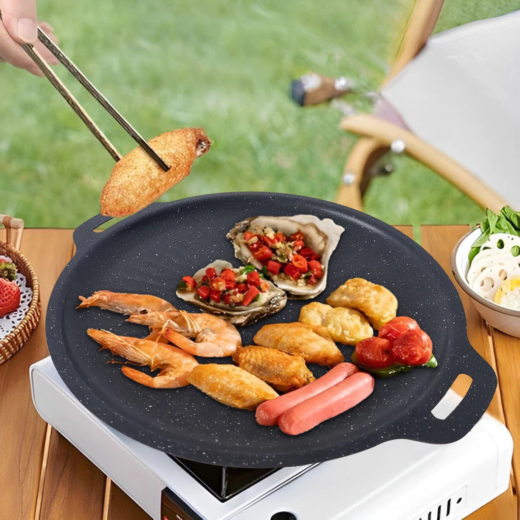 HomeAce 28/34/38cm Grill Pan Suitable Outdoor Camping Grill Pan Non ...