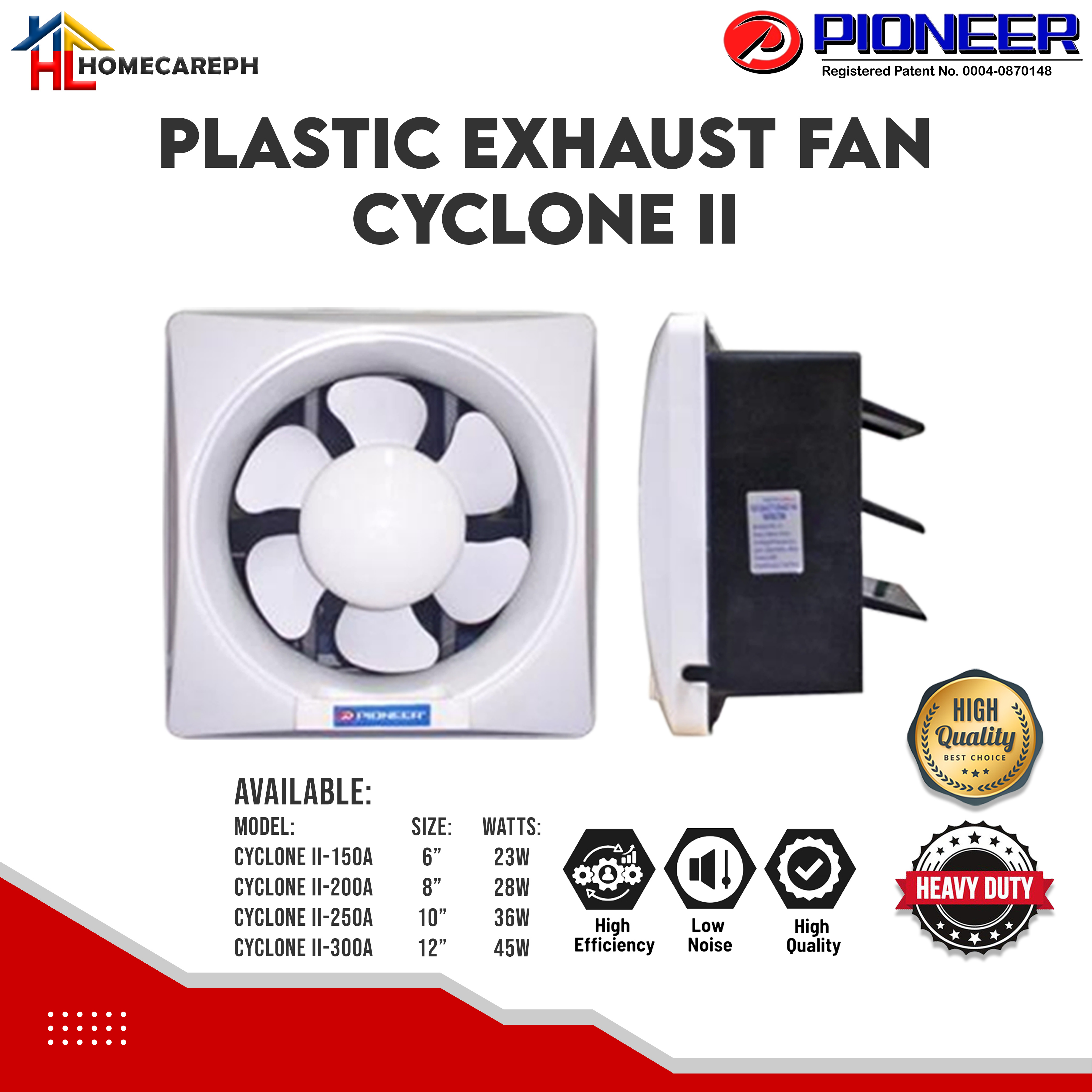 Pioneer Plastic Exhaust Fan Cyclone II | Shopee Philippines