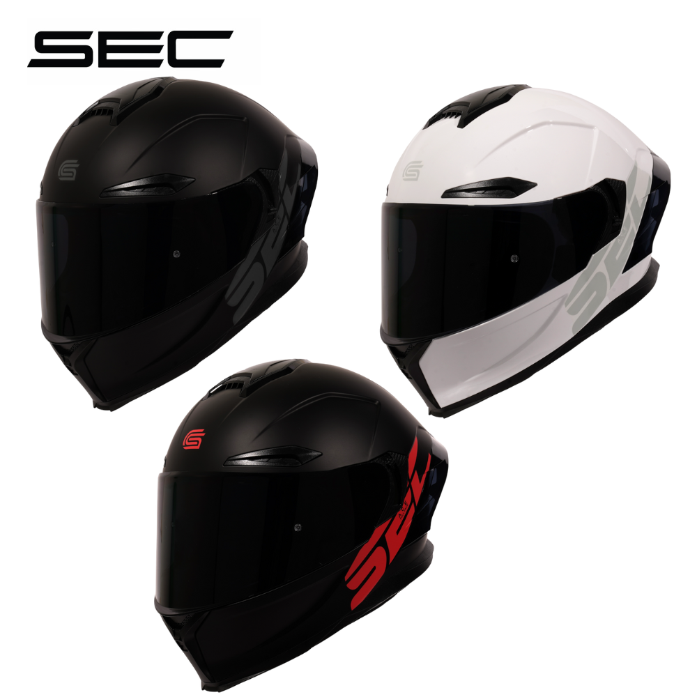 Sec Full Face Helmet for Motorcycle Ace Solid Gloss/Matte (S-XL ...