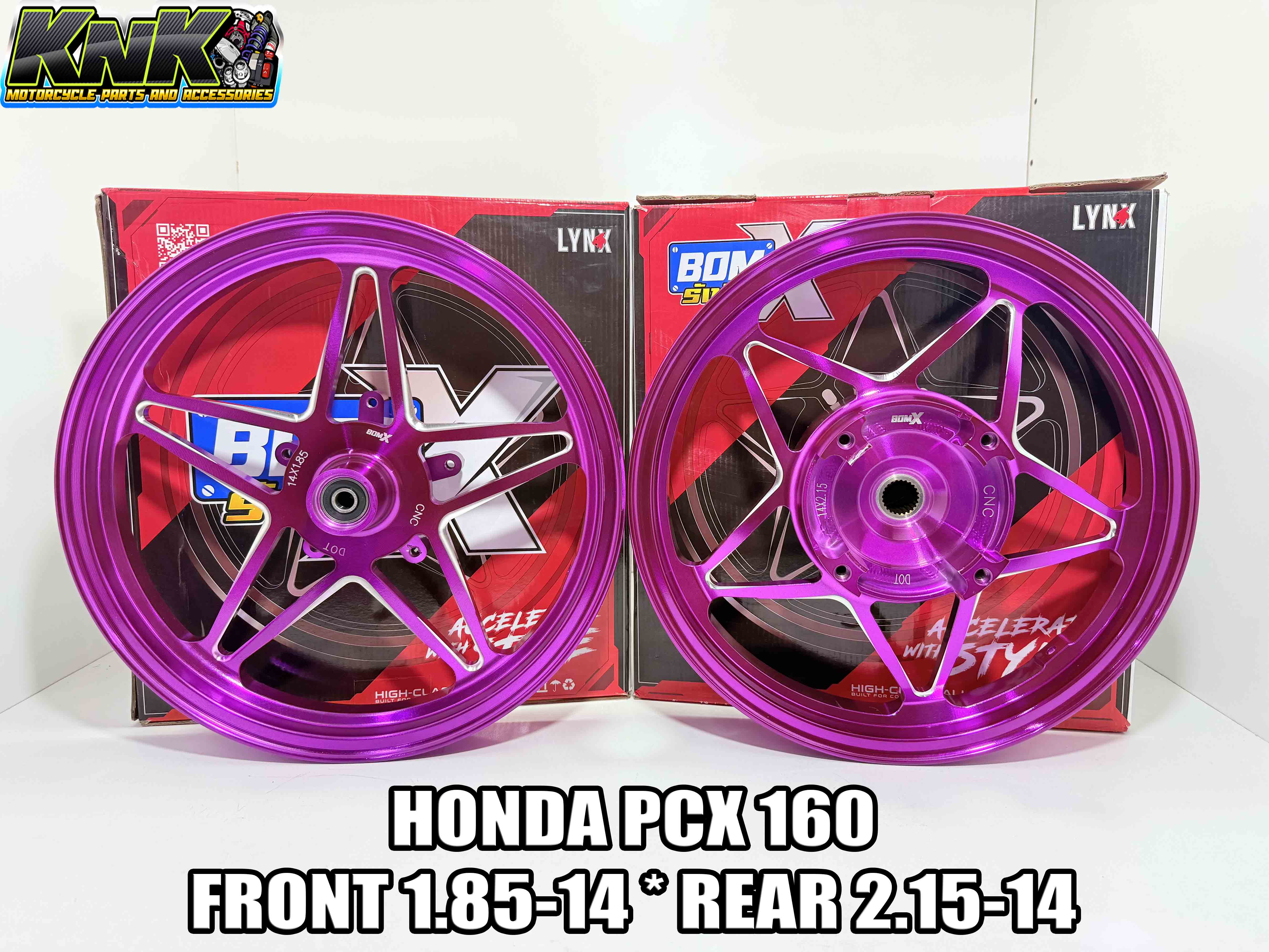 BOM X CNC MAGS LYNX 14s 5 SPOKES FOR HONDA PCX 160 (100% THAILAND MADE ...
