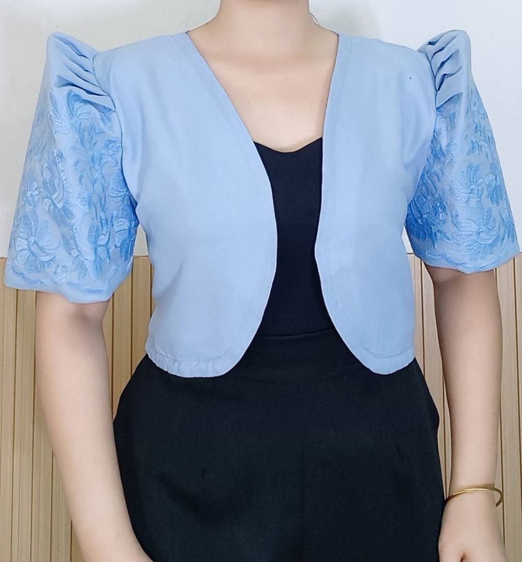 EMBROID BOLERO FIT LARGE TO XL PUFF SLEEVE WITH PILON CLOTH (Bustline ...