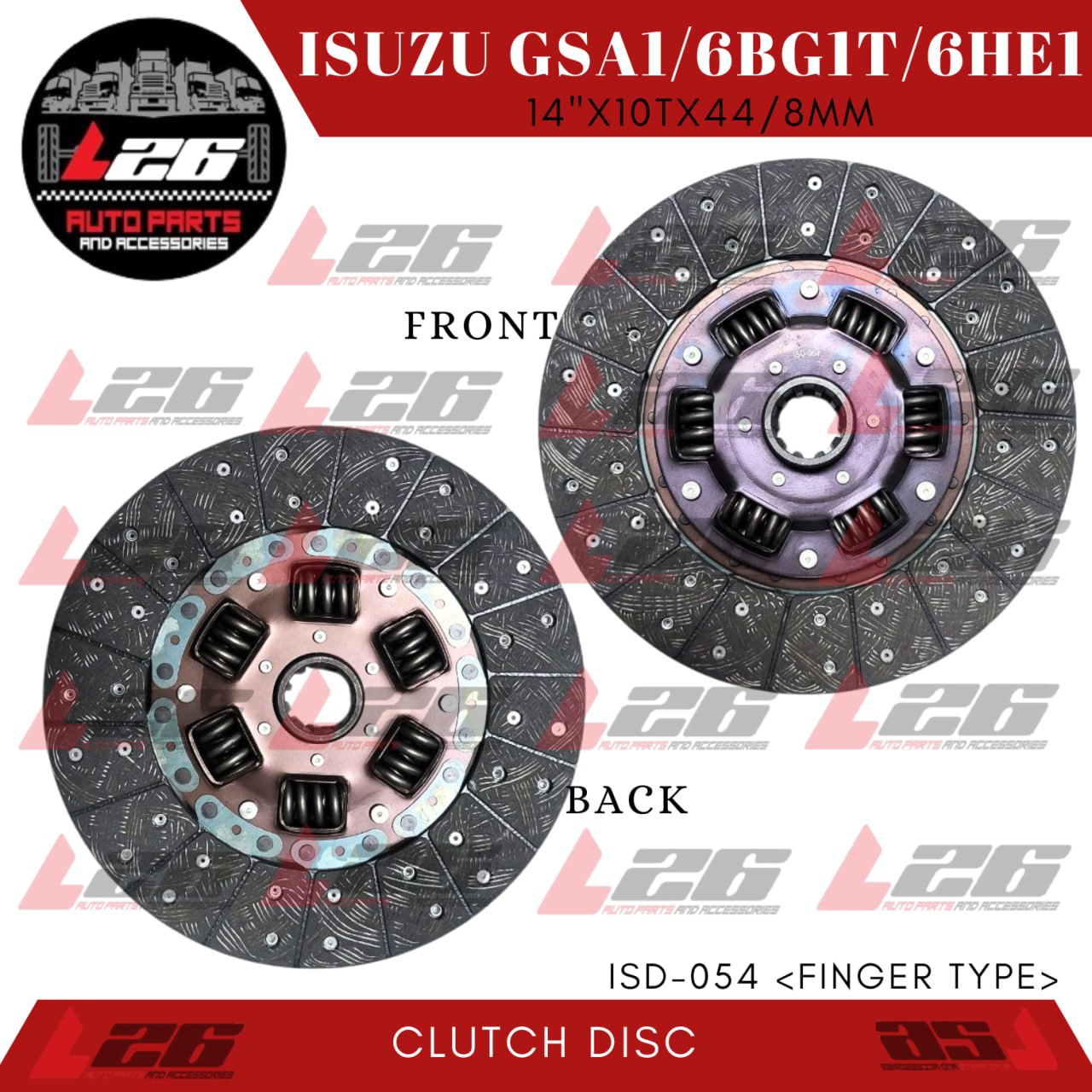 Isuzu 6SA1 6BG1T 6HE1 CLUTCH DISC/CLUTCH PLATE 14"x10Teeth x44/8mm ISD ...