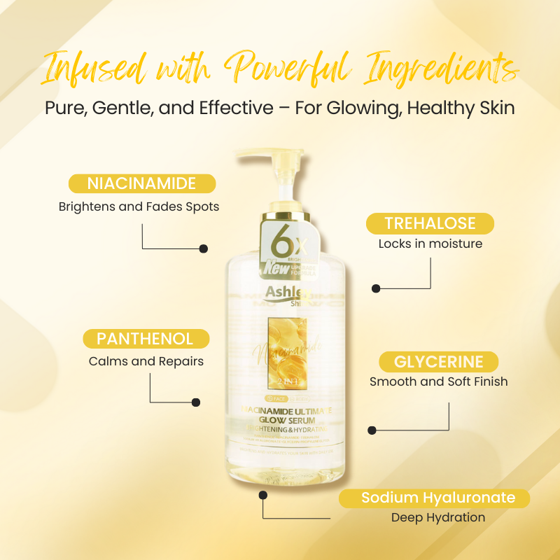 Ashley Shine Niacinamide Pure Serum Moisturizes Whitening Soothes Skin ...