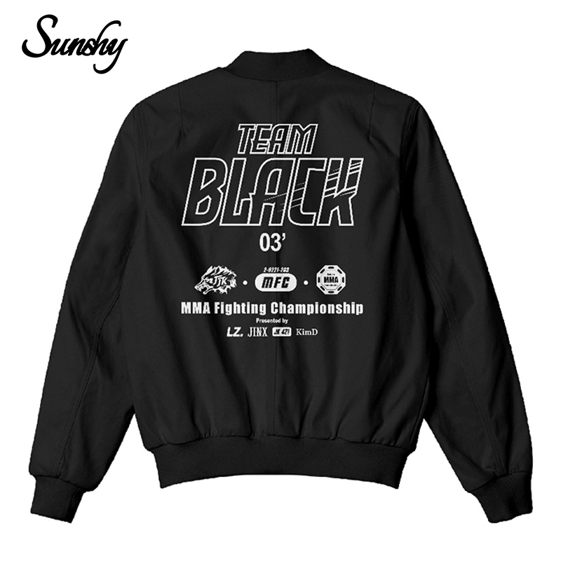 SUNSUY Black Team Windbreaker Jacket For Men Vintage Varsity Jacket ...