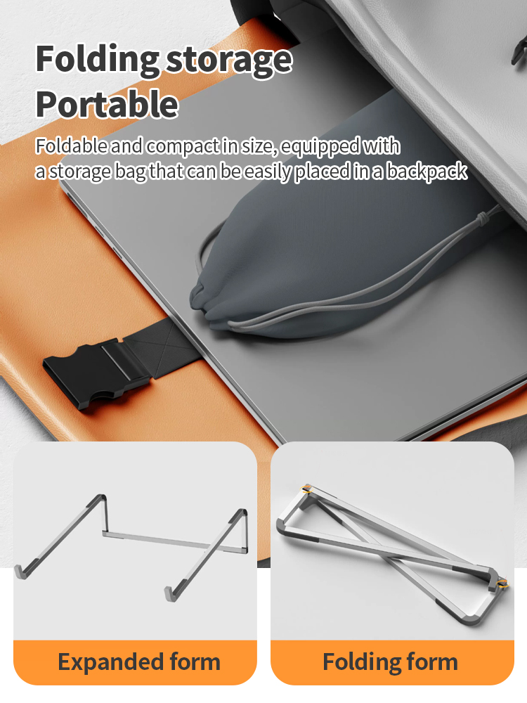 AIODIY Aluminum Alloy Foldable Laptop Stand Cooling Riser Portable ...