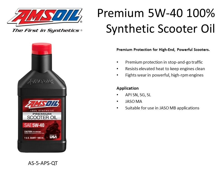 AMSOIL 5W-40 SYNTHETIC PREMIUM SCOOTER OIL 946mL | Shopee Philippines