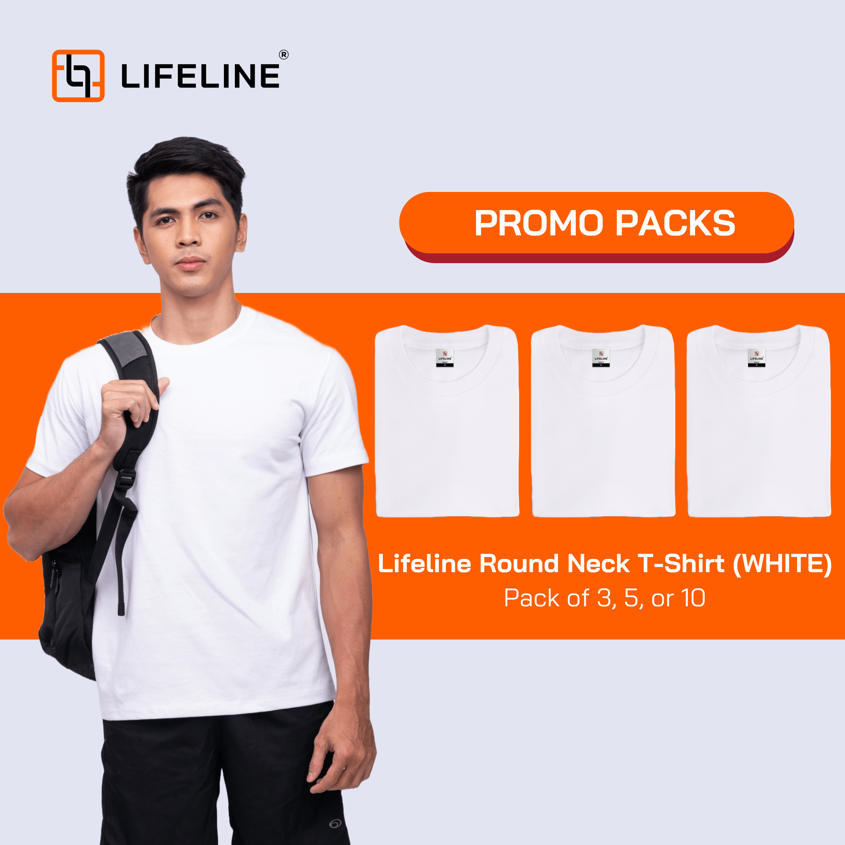 Lifeline Roundneck T-Shirt | White Promo Pack | Shopee Philippines