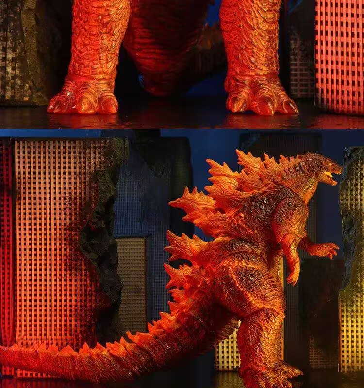 Neca Godzilla 7" Burning Godzilla, Godzilla Atomic Blast, Godzilla Red ...
