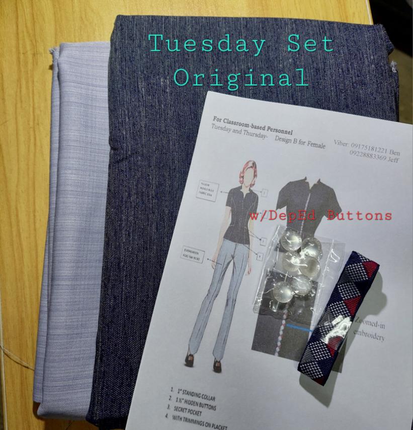 2025 Original FEMALE (F) DepEd Teachers Uniform Fabric cloth w/ correct ...