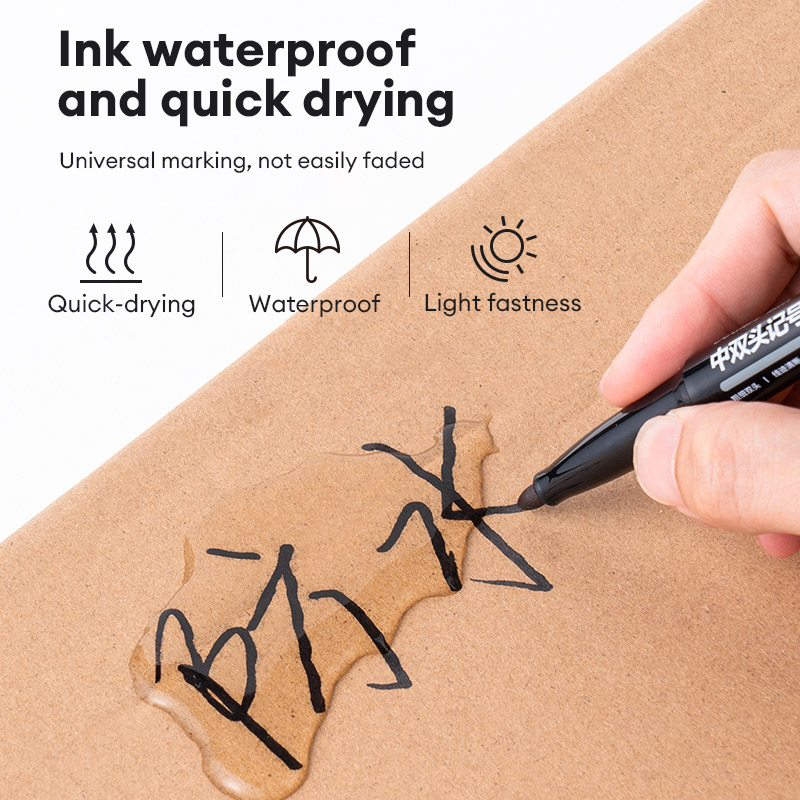 Deli 1.2/0.5mm Marker Permanent Marker Waterproof Permanent Marker ...