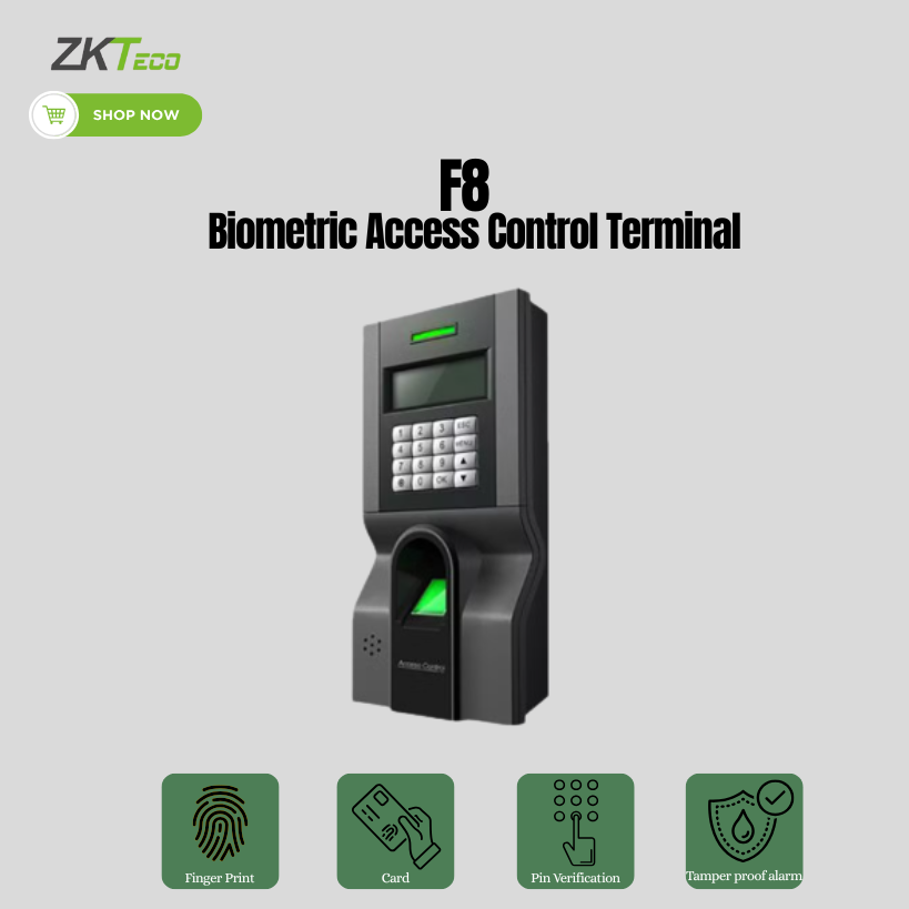 Zkteco Fingerprint Access Control Terminal (F8) Biometric | Shopee ...