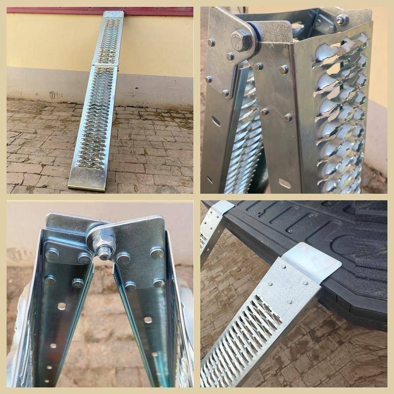 2PC Heavy Duty Foldable Car Ramp Motorcycle Steel Ramp Electric Scooter ...