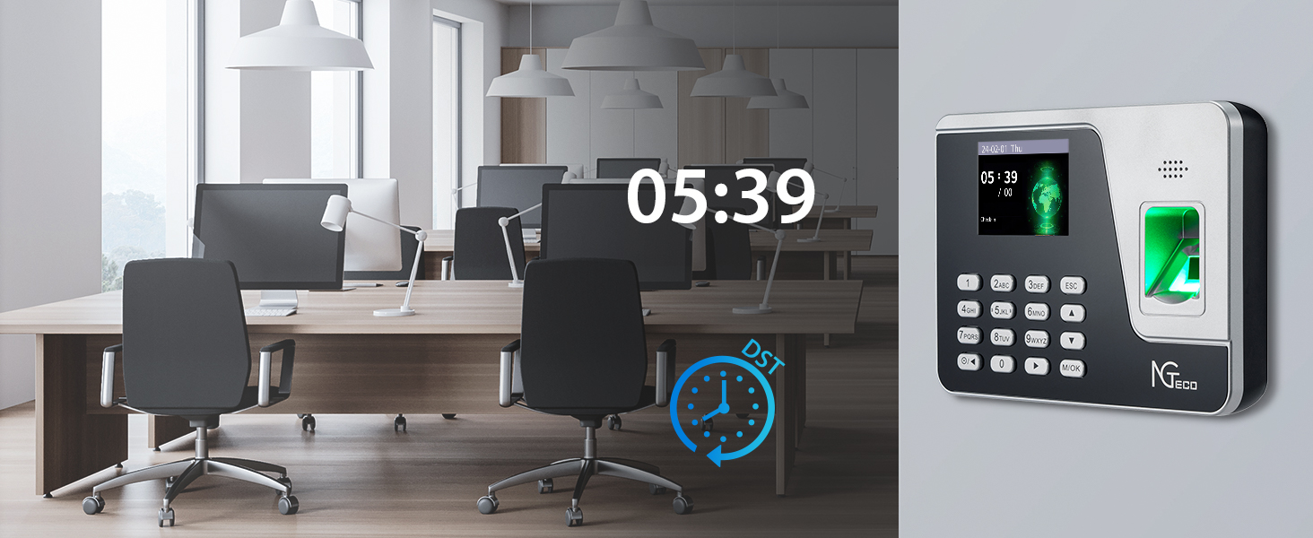 NGTeco AS10 Fingerprint/Password Attendance Time Machine Recorder Bundy ...