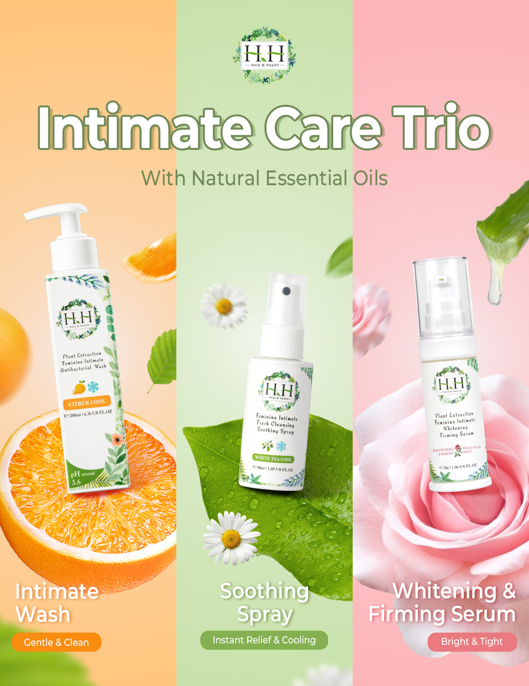 【COMBO SET】HH Intimate Feminine Antibacterial Wash 200ml + Soothing ...