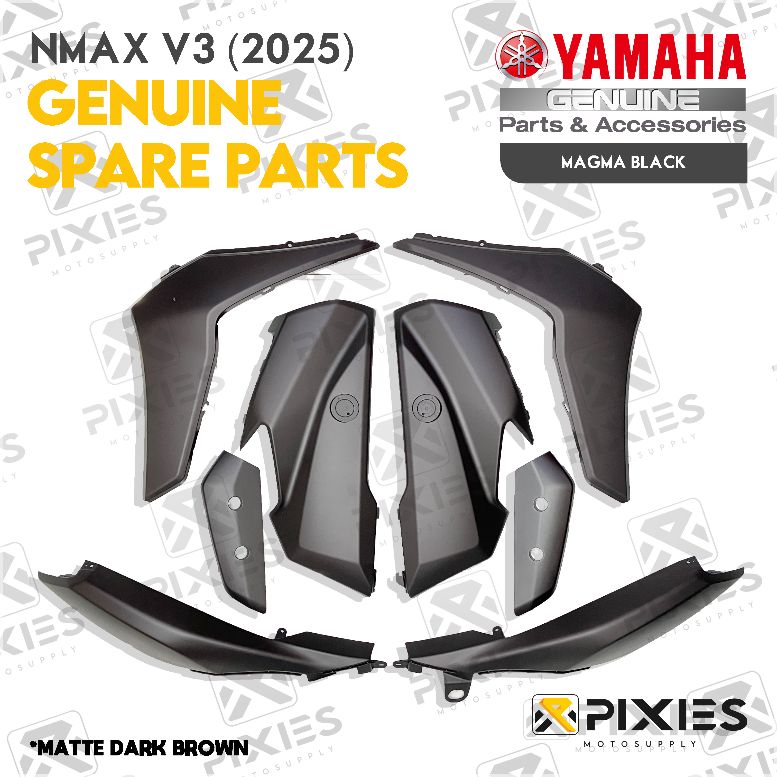 YAMAHA NMAX TURBO V3 NMAX NEO SPARE PART MAGMA BLACK GENUINE FAIRINGS ...