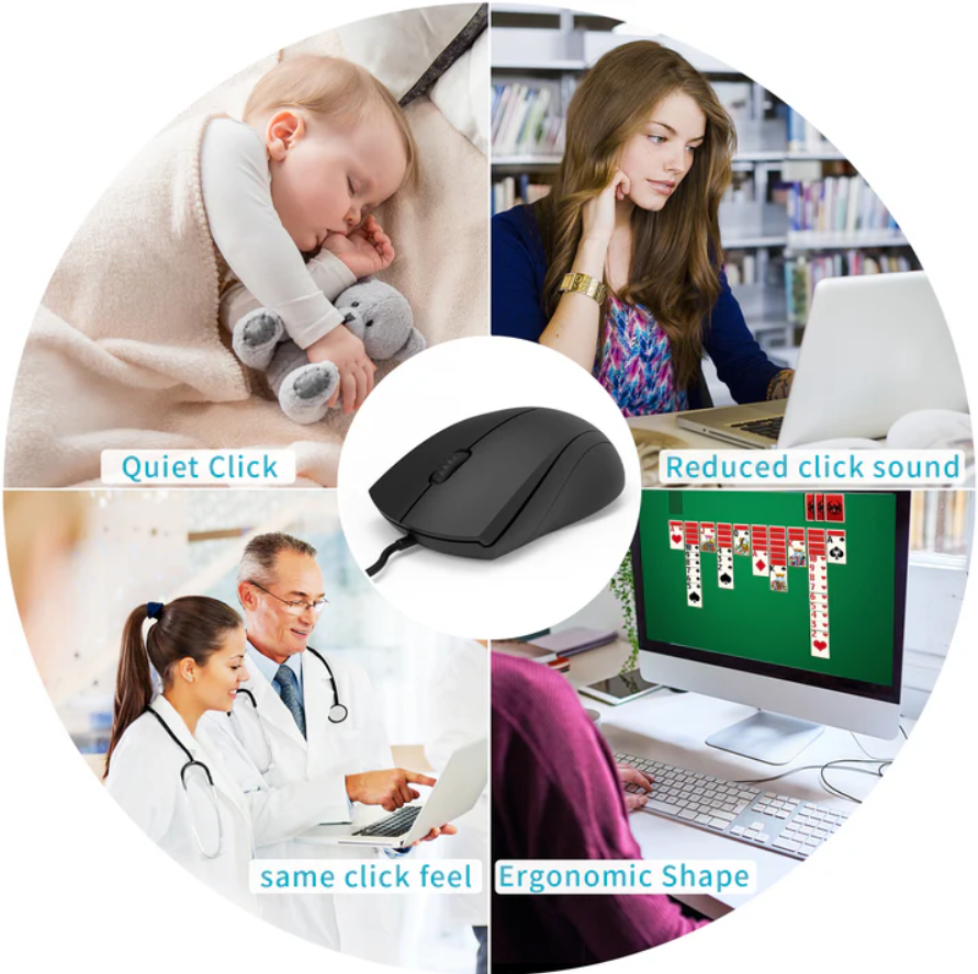 Rapoo N1600 Ergonomic Design Silent Wired Mouse 1000 DPI | Shopee ...