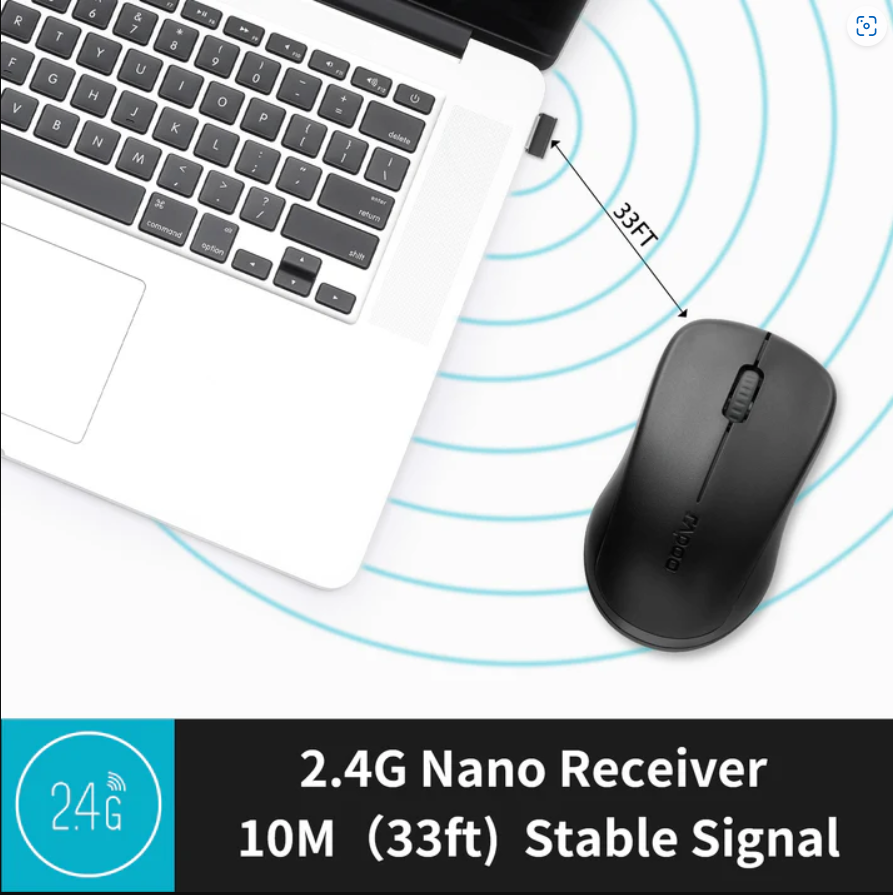 Rapoo 1680 Silent Wireless Optical Mouse 2.4G 1000DPI | Shopee Philippines