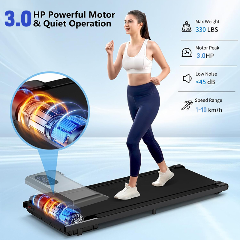 Treadmill Foldable Electric Portable Walking Pad Exercise Equipment For ...