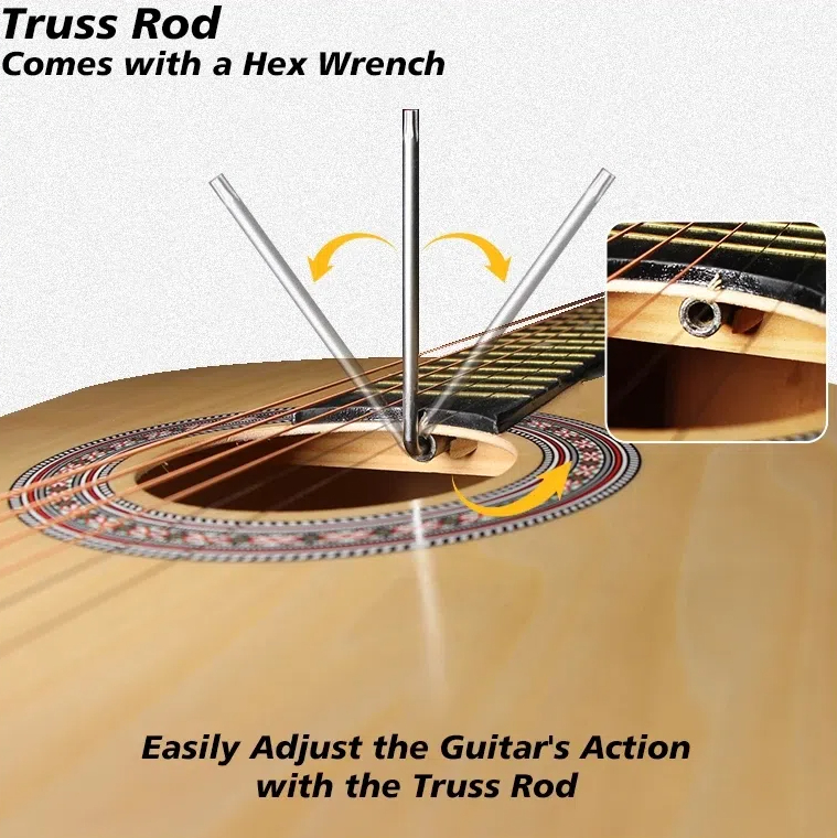 KAWES Acoustic Electric Guitar Set Beginner Low Action Guitar with ...