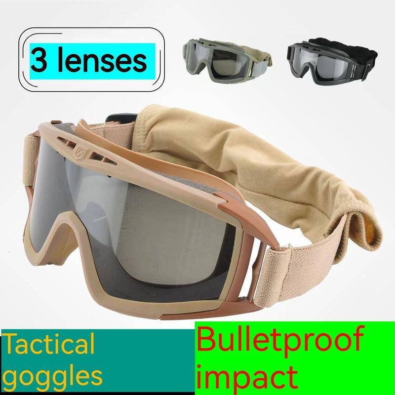 Outdoor sports CS bullet-proof goggles shooting glasses three-lens ...
