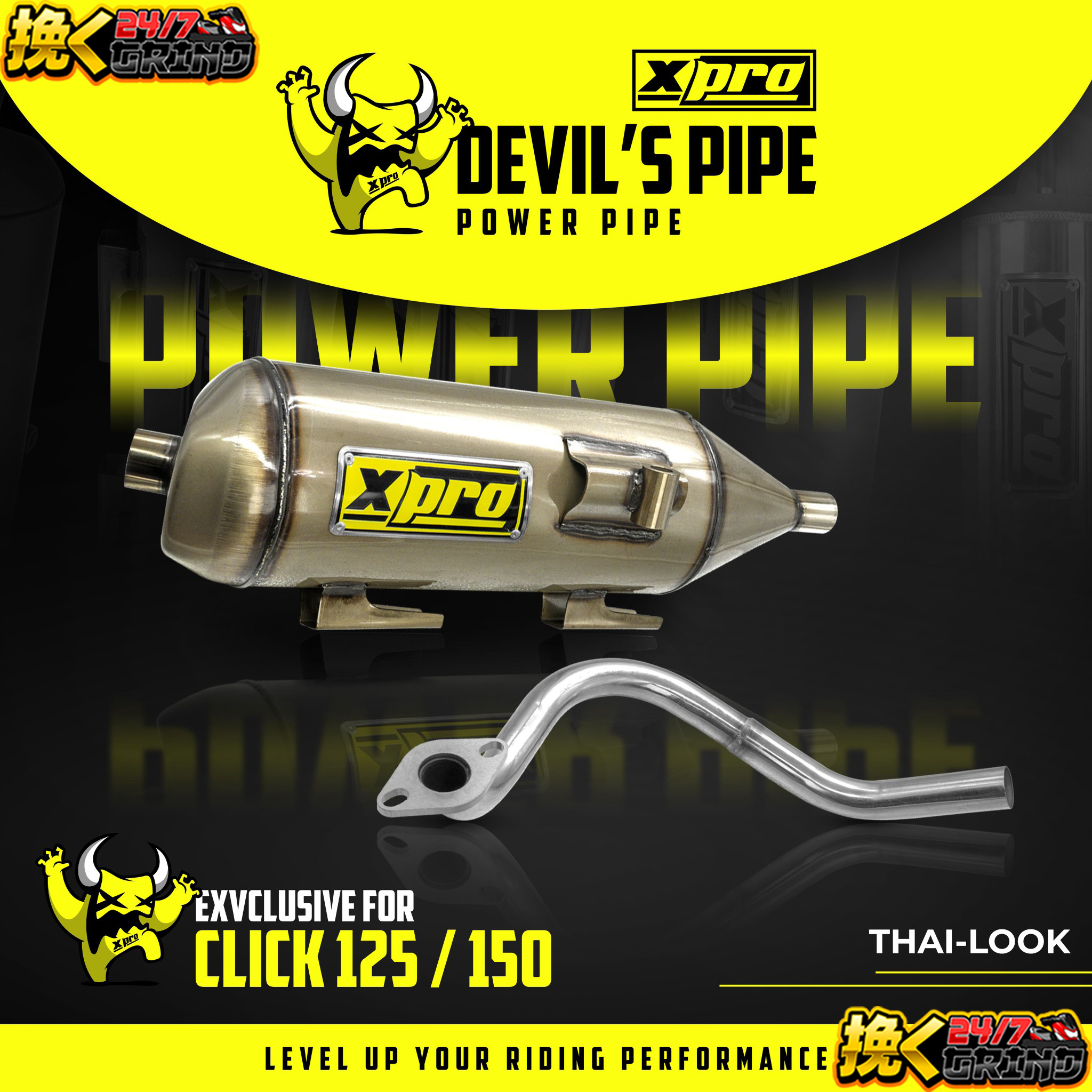 MT8 PIPE FOR CLICK v2 125i/150i (STAINLESS TIP) ORIG THAILAND MADE ...