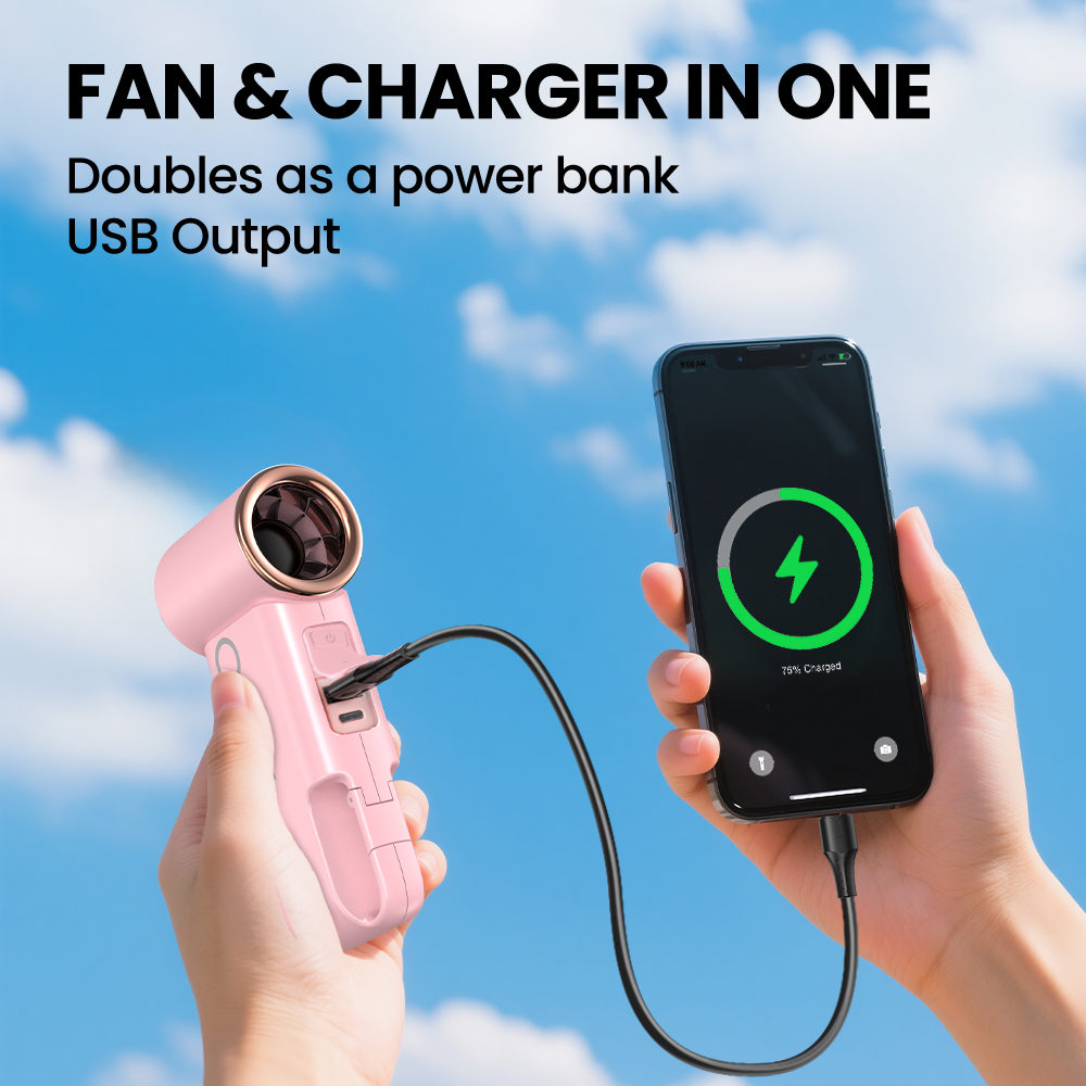 Orashare HFP10 Handheld Fan 10000mAh Rechargeable High Speed Fan With ...