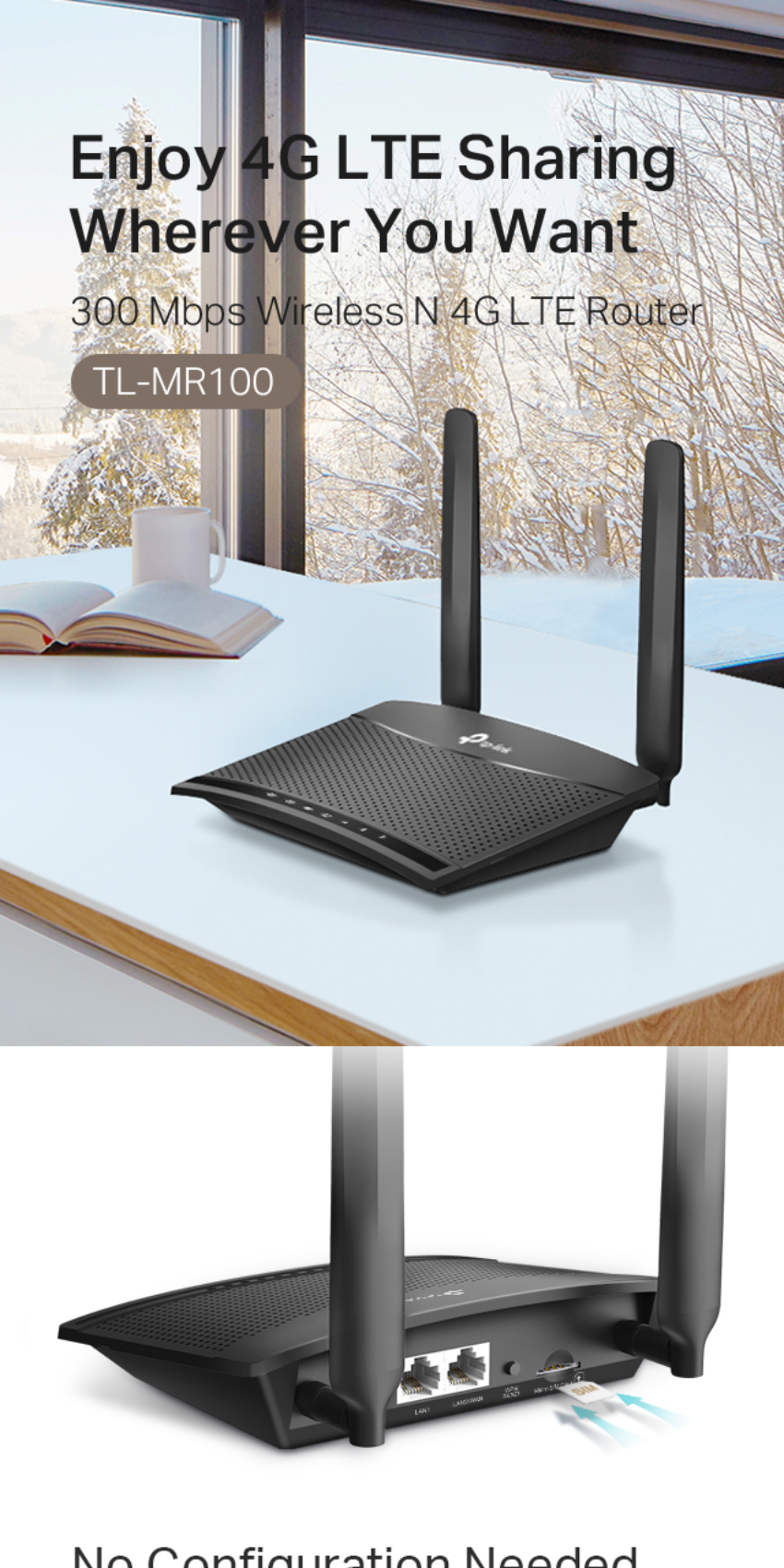 TP-Link | TL-MR100 | 300Mbps | Wireless N | 4G | LTE | Open Line ...