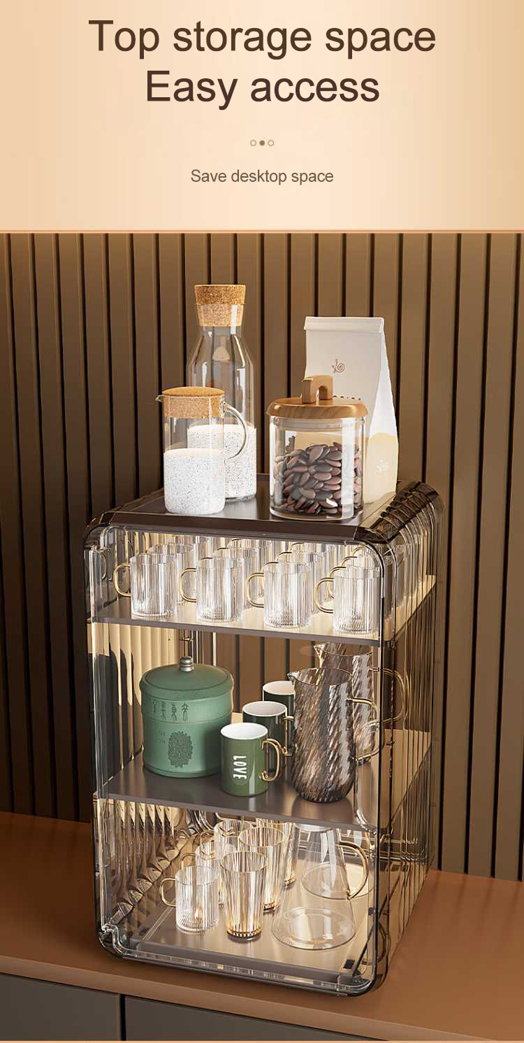 SOFTHOME Cup Storage Rack Water Storage Box Dustproof Glass Tea Cup Tray Drinking Glass Shelf ...