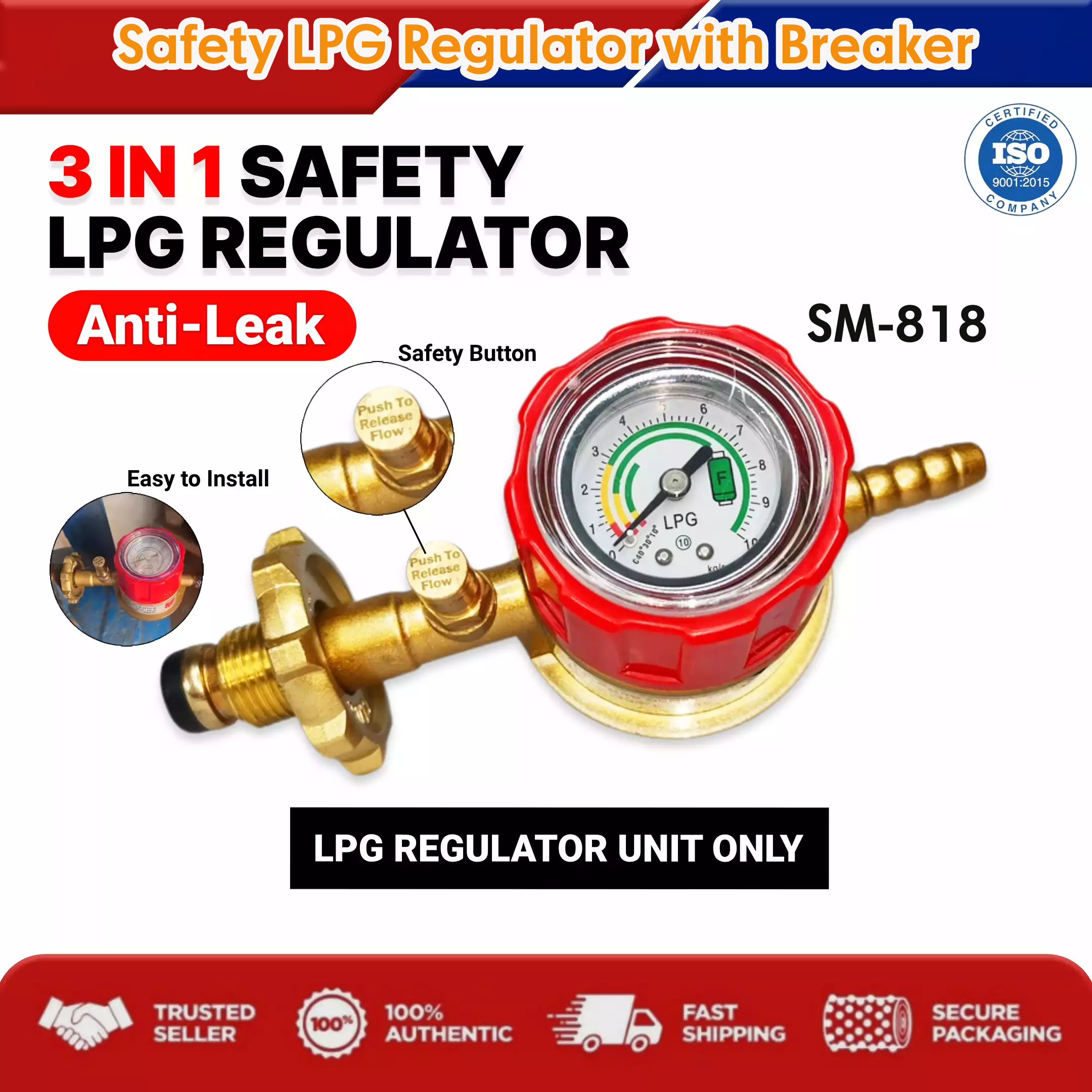 LPG Gas Regulator Model SM 818 with Gas auto Safety Controller for LP ...