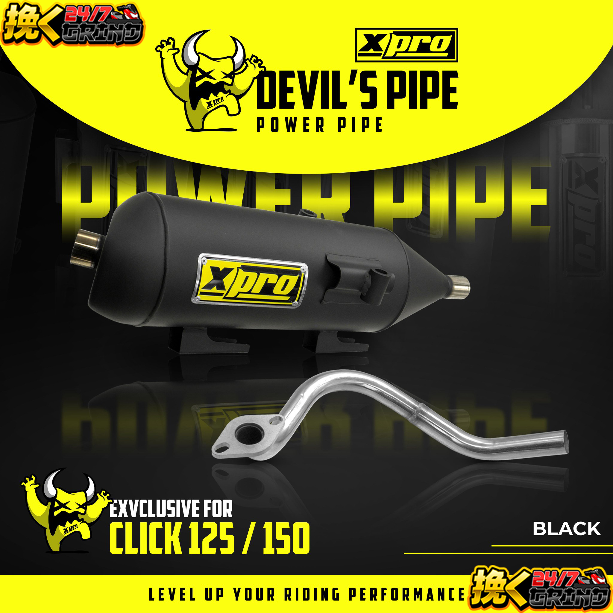 XPRO Devil's Power Pipe Honda Click 125i/150i v2 v3 Ratlook | Shopee ...