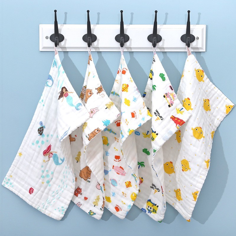 5Pack Baby Towels Bimpo 6-Layer Cotton Face Towel Burp Lampin Newborn ...