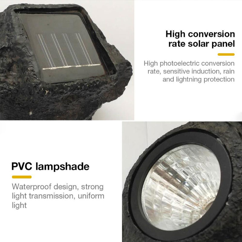 LED Stone Solar Light IP65 Waterproof Solar Spotlight for Courtyard ...