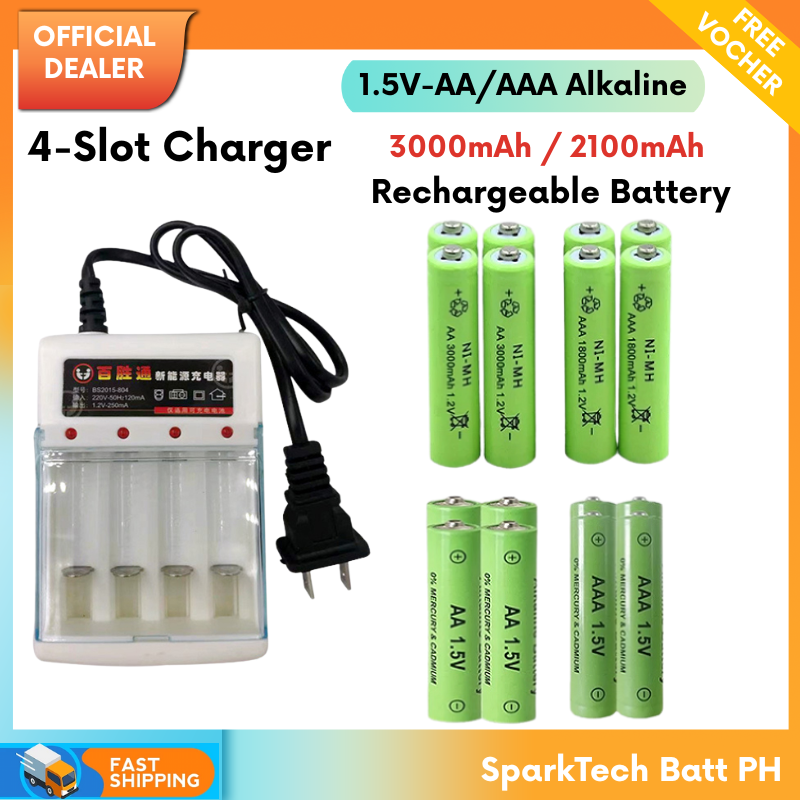 Alkaline 1.5v AA 3000mAh/ AAA 2100mah Rechargeable Battery for Toy ...