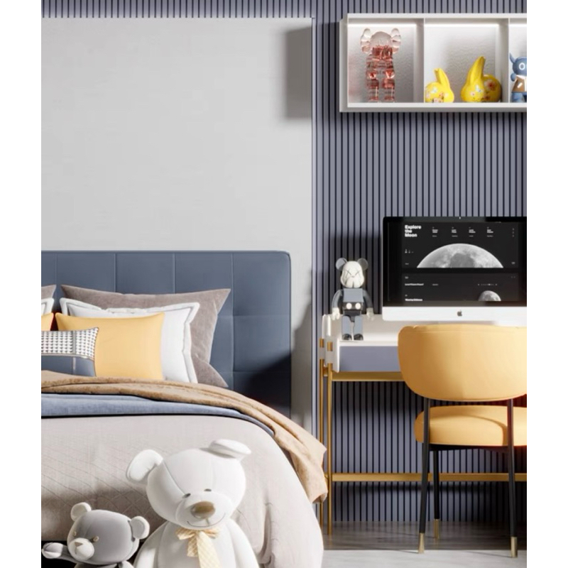 WPC Fluted Wall Panel Sticker Waterproof Grille Design Ecological Board ...