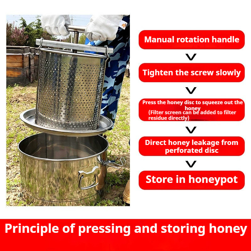 Stainless steel Bring honey bucket, Honey press machine, manual soil ...