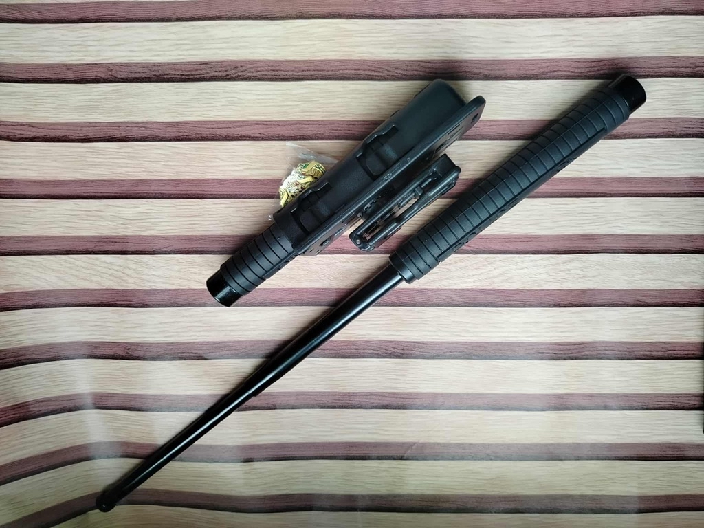 Police baton with holder Rotational, PVC & Leather | Shopee Philippines