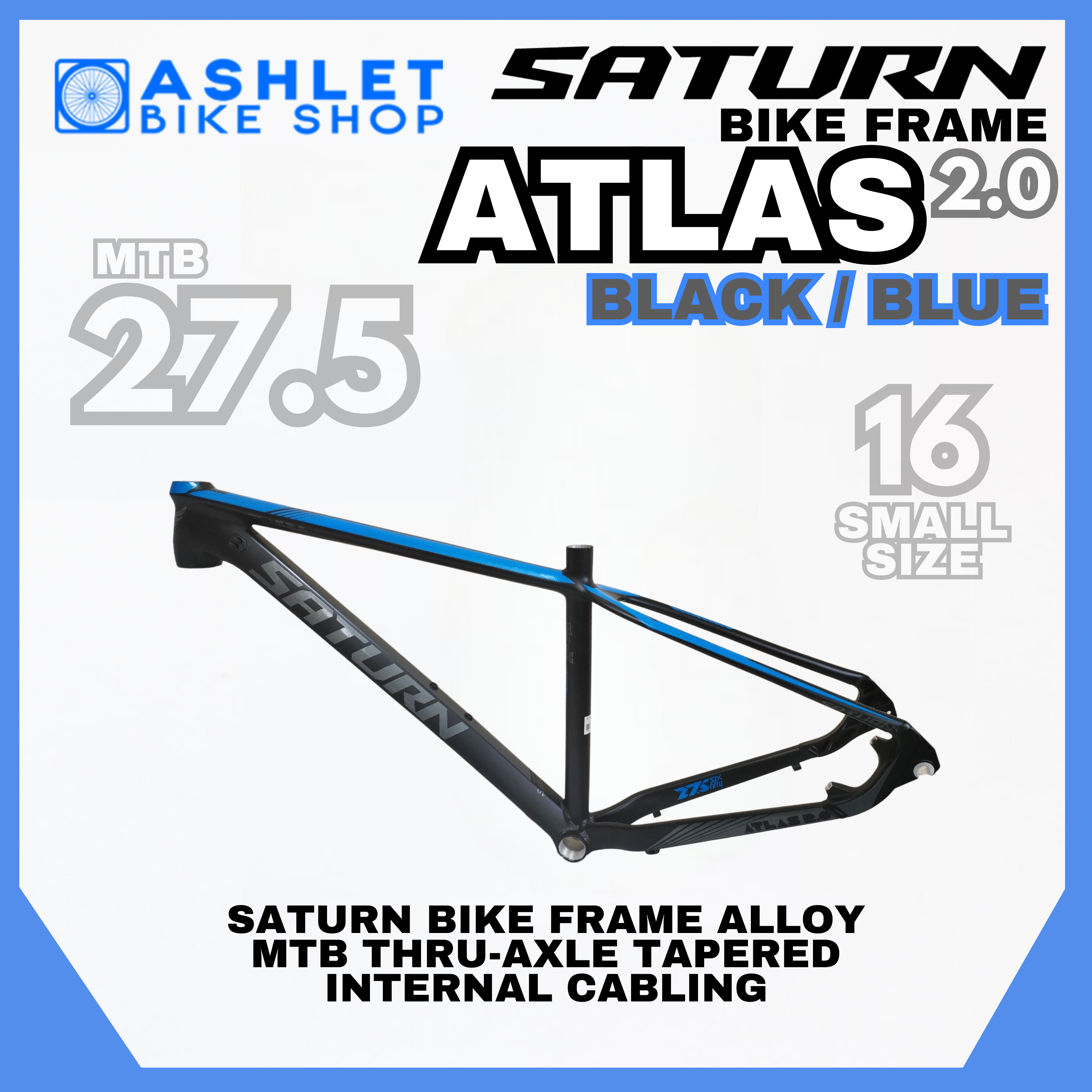 SATURN ATLAS 2.0 MTB Bike Frame 27.5" Alloy Small Size Tapered Internal ...