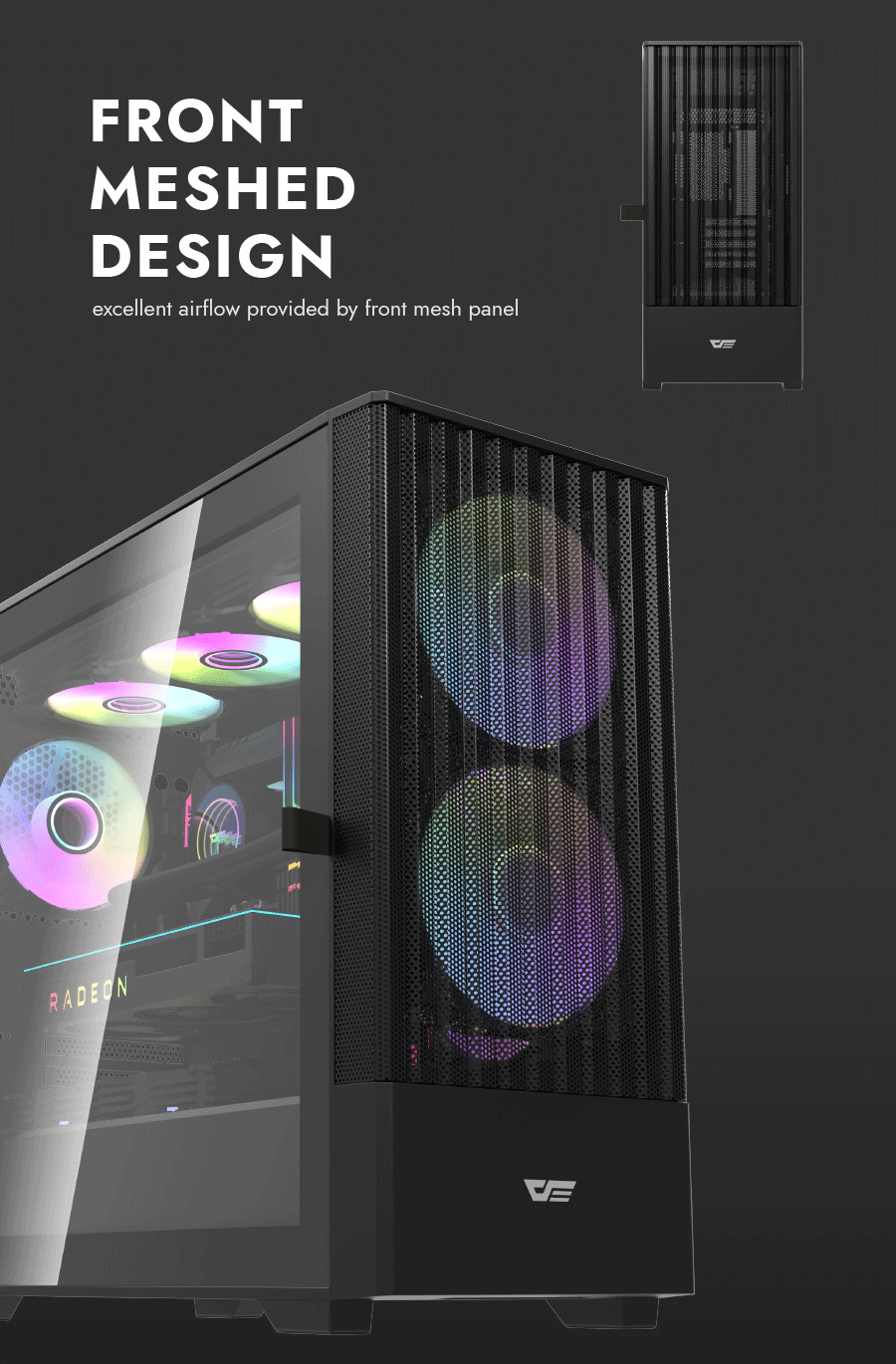 DarkFlash DK415M M-ATX PC Case w/ 2PCS 14CM ARGB Fans | Shopee Philippines