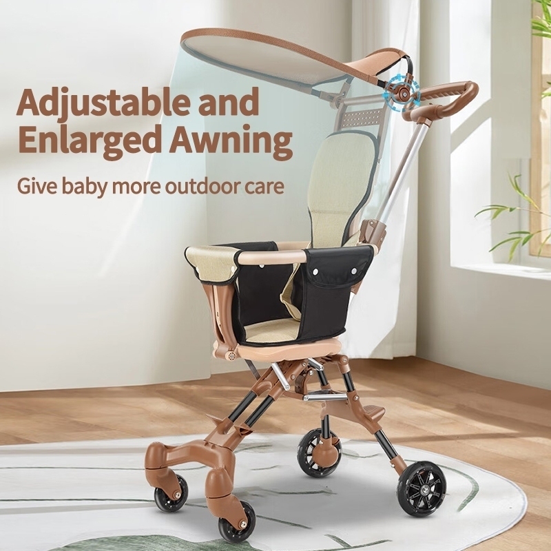 Two-way Lightweight Foldable Baby Stroller with Awning Baby Seat Hand ...