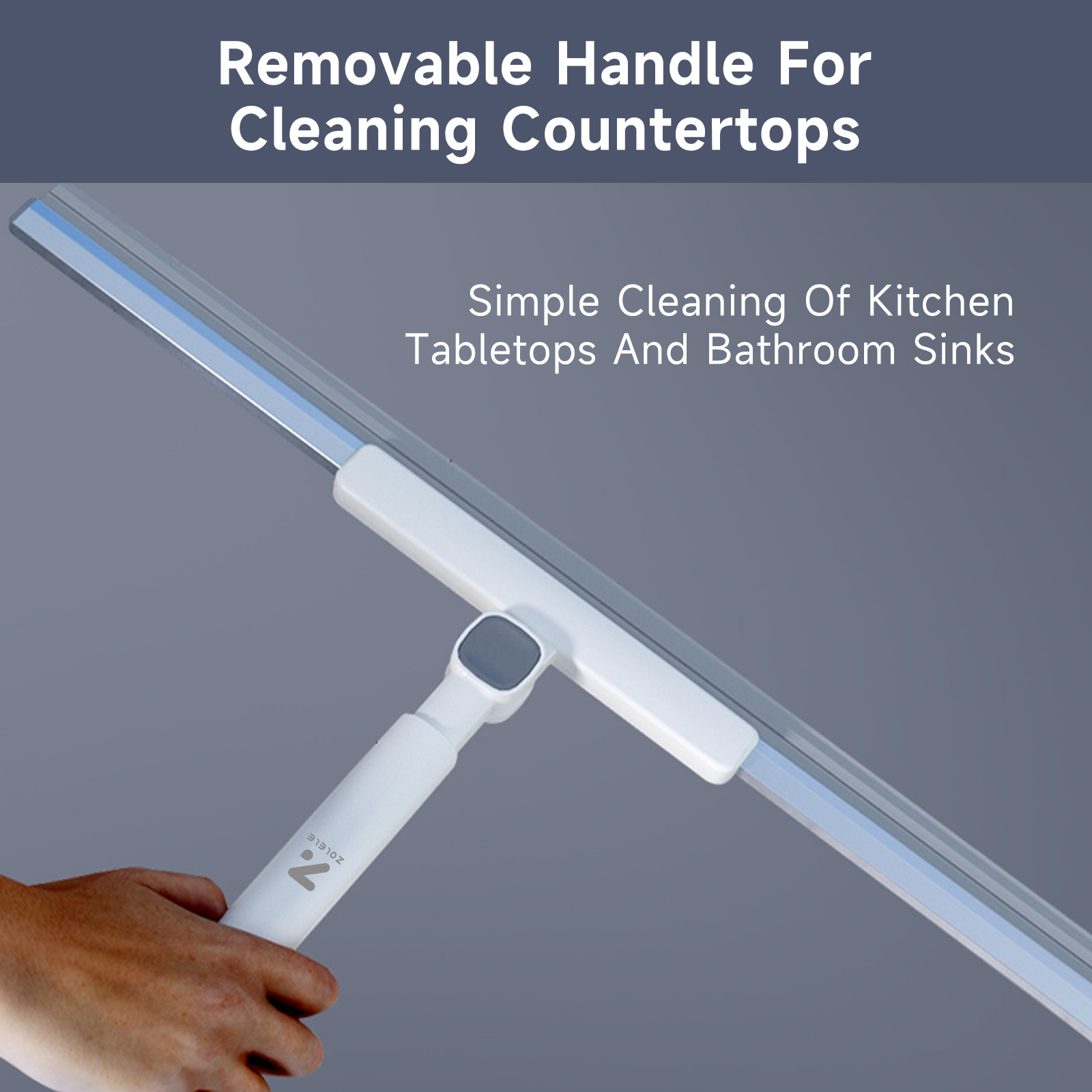 ZOLELE C2 50CM Rubber Blade Floor Tile Wiper 180° Rotating Magic Mop ...