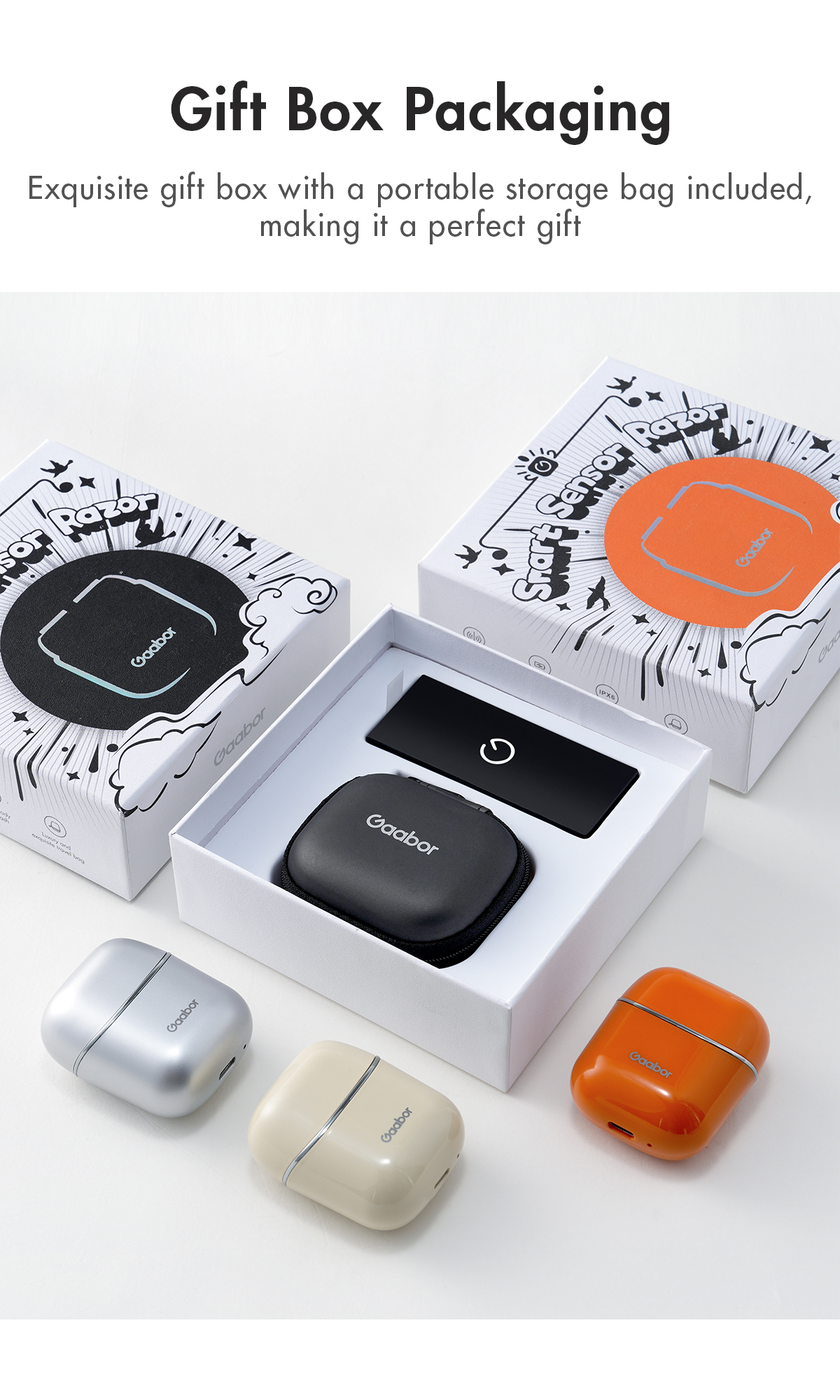 Gaabor Portable Sensor Razor Mini Shaver Dual Blade Skin Sense Fast ...