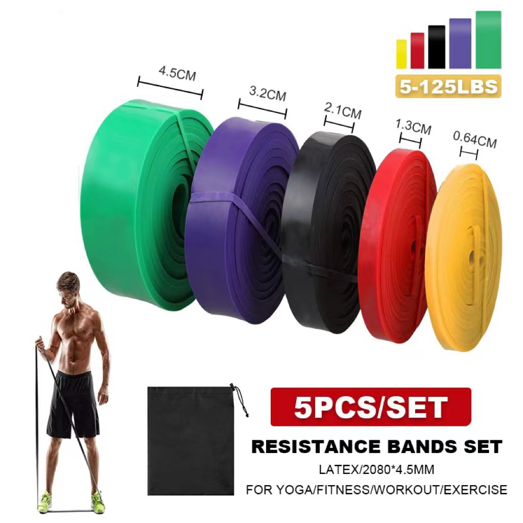5 In 1 Resistance Bands Set Yoga Resistance Rubber Bands Exercise Loops ...