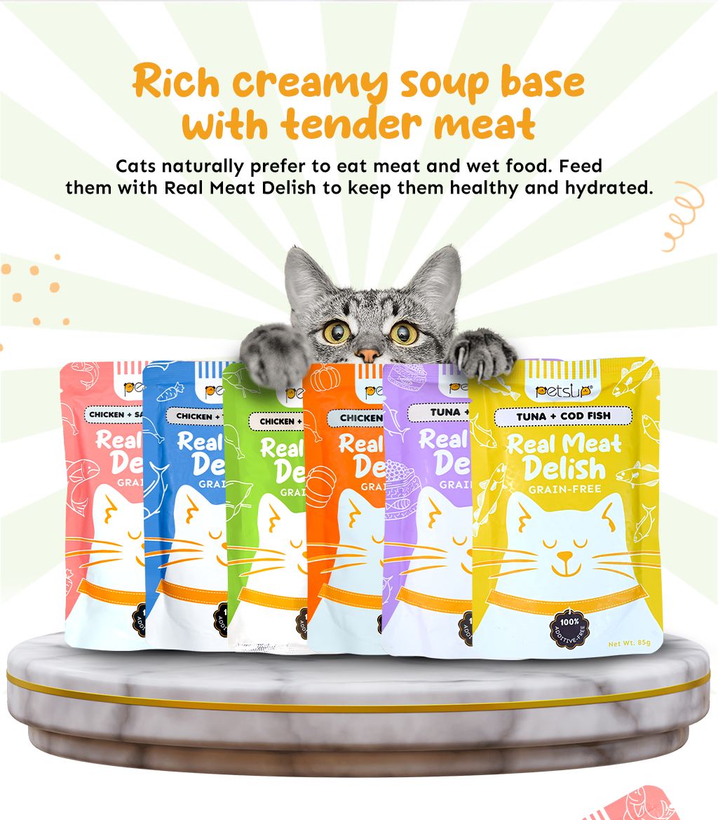Petsup Cat Wet Food Real Meat Delish 85g - Chicken Salmon Tuna Carrot ...