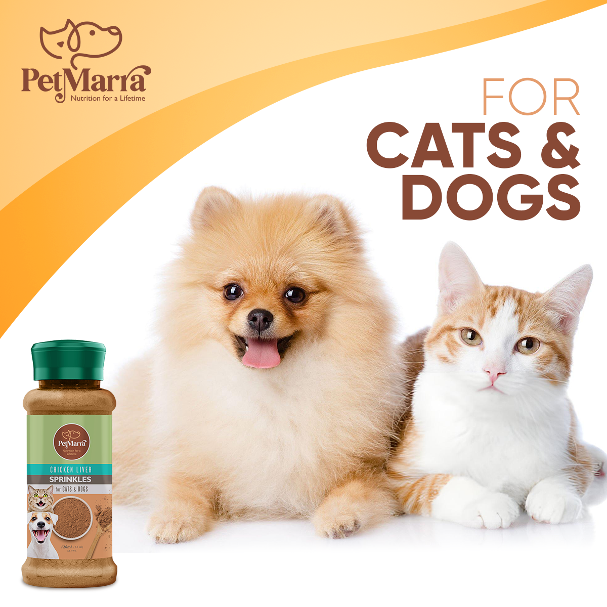 PetMarra Sprinkles for Cats and Dogs Beef Duck Salmon Flavor 120g ...