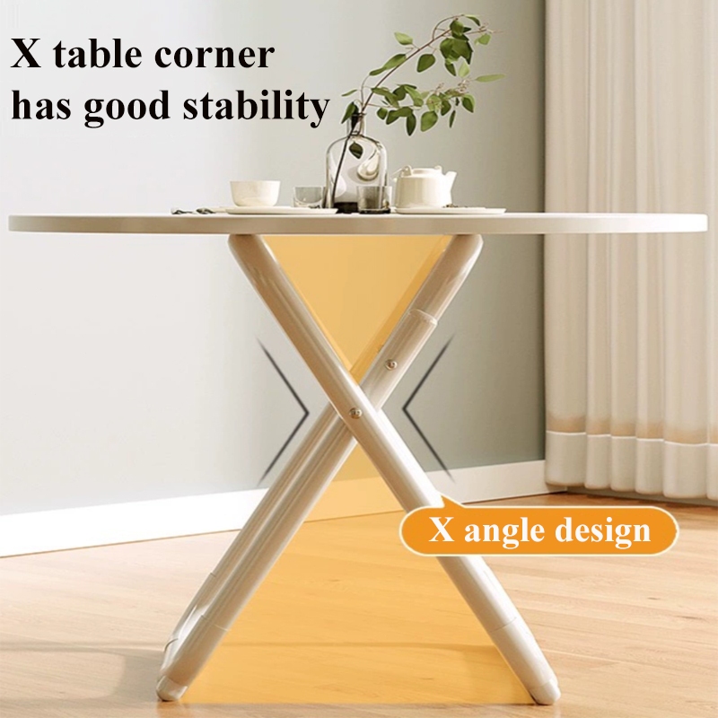 Home Simple Dining table Foldable Table Round Table set 4/6 seaters ...