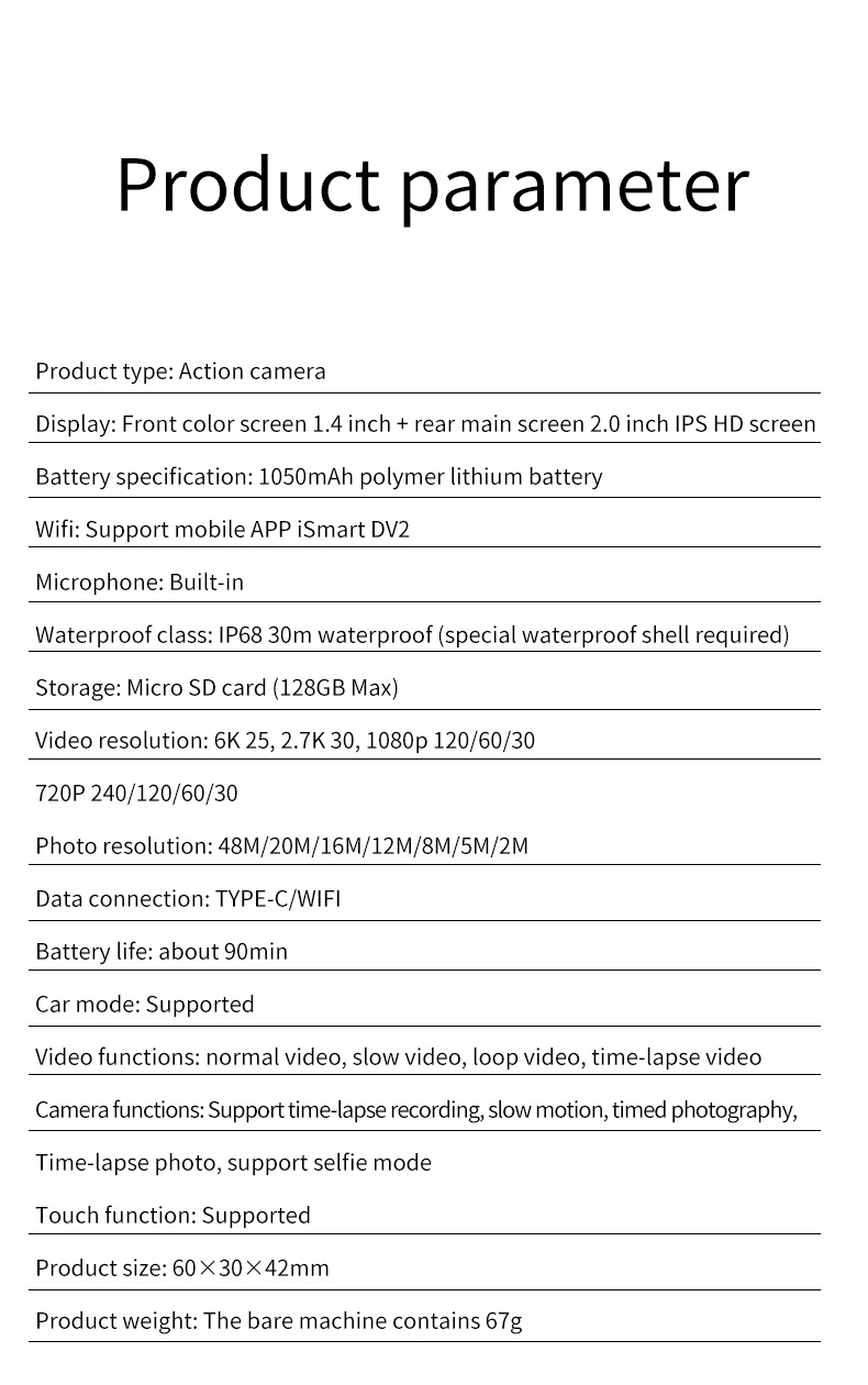 ALSTON A12 PRO action camera 6K Sports Video Underwater Wireless WIFI ...