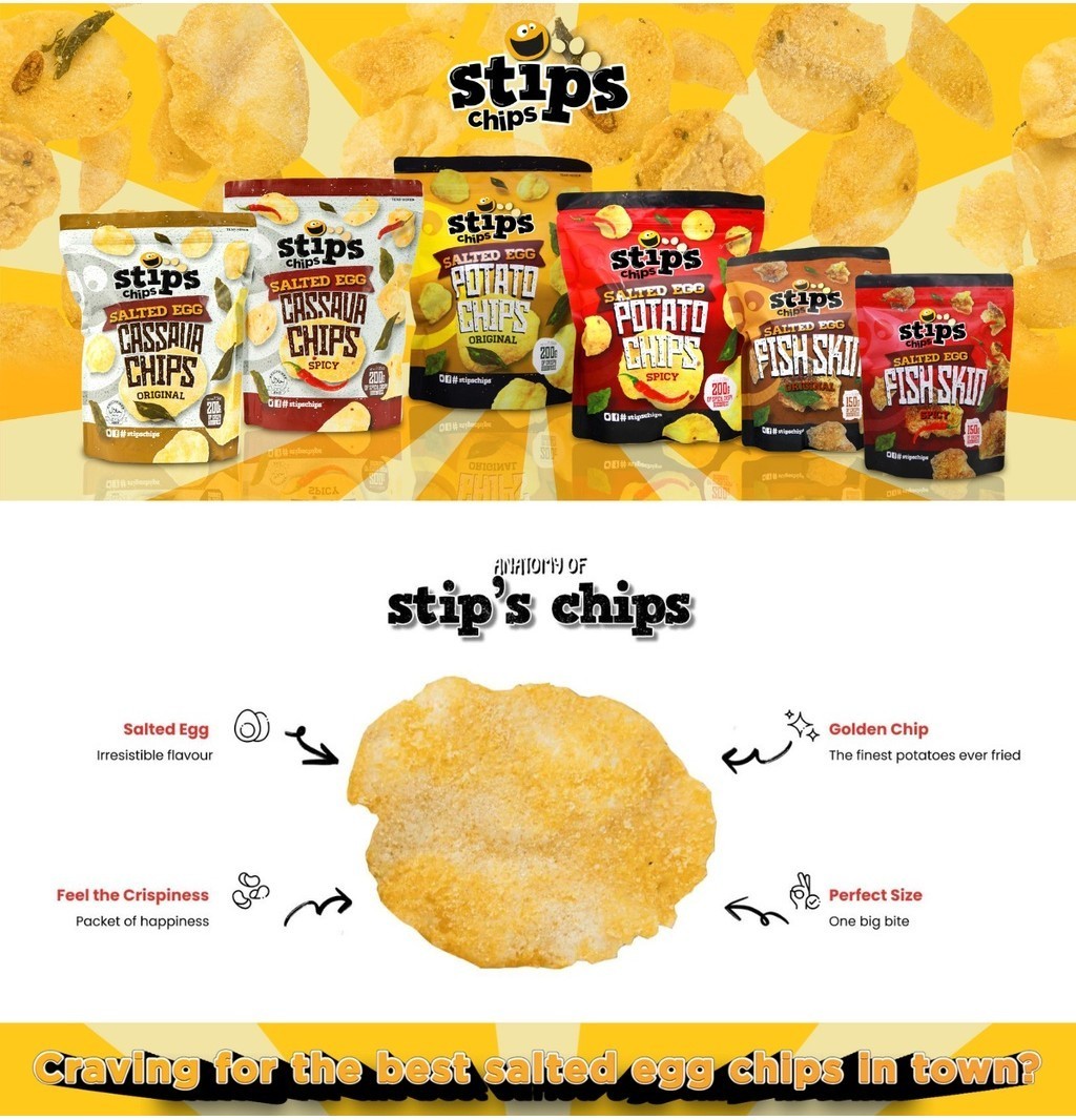 Stip's Chips Salted Egg Potato Chips Original 60g Bundle 2's | Shopee ...