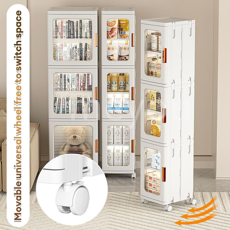 MEYOU Storage Cabinet Organizer Cabinet Megabox Foldable Magnetic ...
