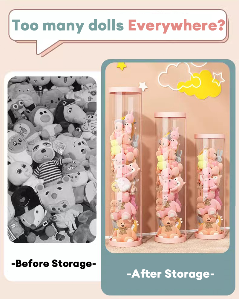 Trove Stuffed Toy Organizer Toy Storage Plushie Doll Storage Bucket Box ...