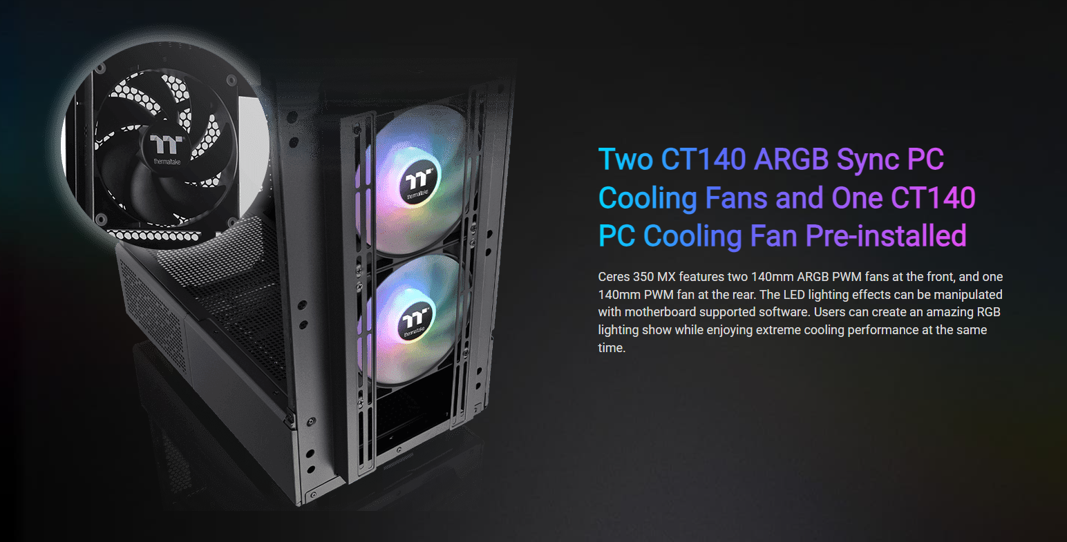 Itw | Thermaltake ATX Computer Case Ceres 350 MX Mid Tower Dual Front ...